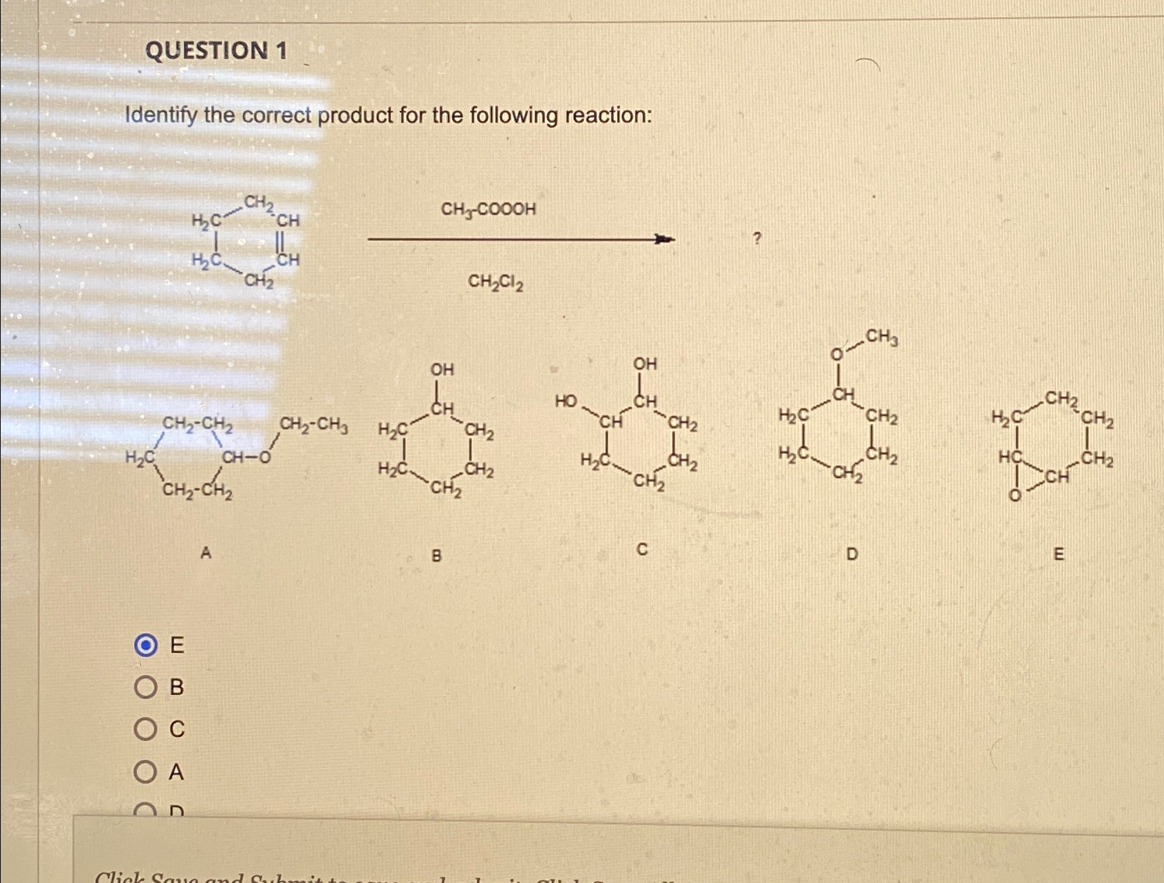 Solved QUESTION 1Identify the correct product for the | Chegg.com
