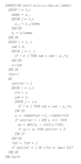 Solved Develop a Matlab function for the Gauss-Seidel method | Chegg.com
