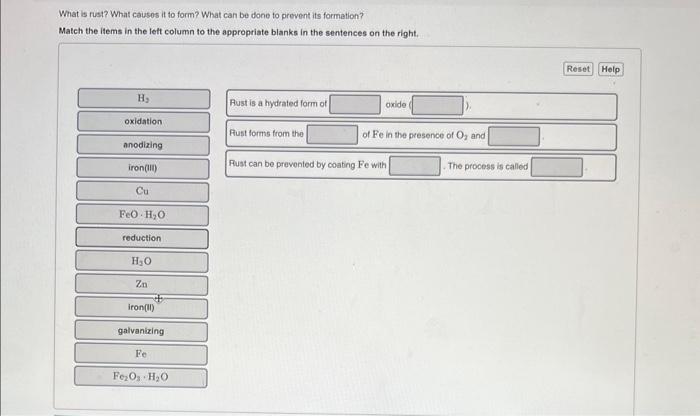 Solved What is rust? What causos it to form? What can be | Chegg.com