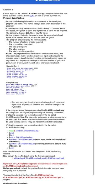 Solved Exercise 1 NOTE: You need to complete beth Exerciset | Chegg.com