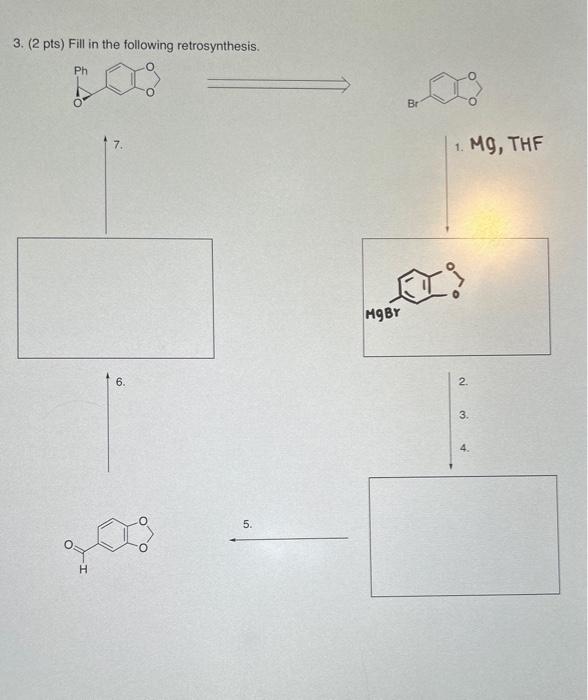 Solved 3. (2 pts) Fill in the following retrosynthesis. 7. | Chegg.com
