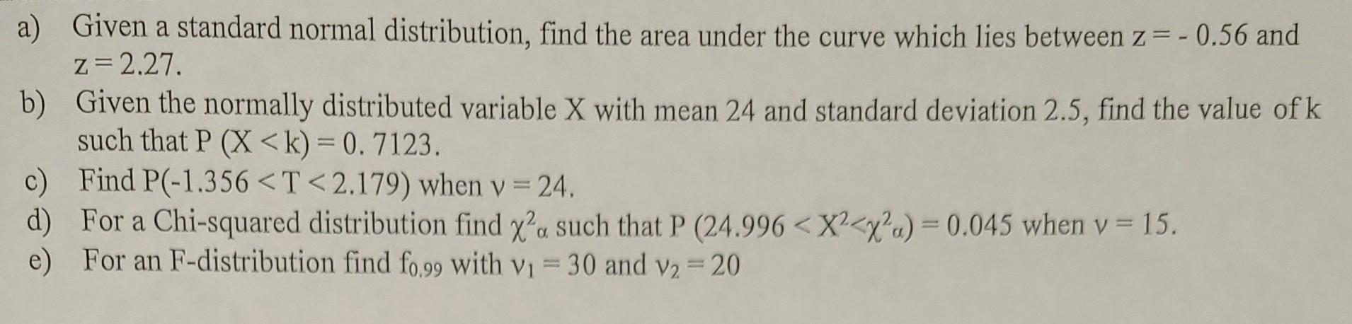 [Solved]: thx a) Given a standard normal distribut
