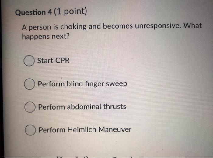 Solved Question 1 (1 point) Is agonal gasping considered | Chegg.com