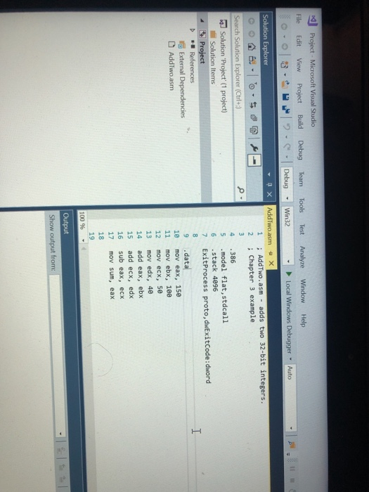 Use the AddTwo program (in folder Project32 VS201X) | Chegg.com
