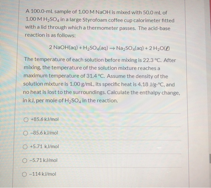 Solved A 100.0 mL sample of 1.00 M NaOH is mixed with 50.0 | Chegg.com