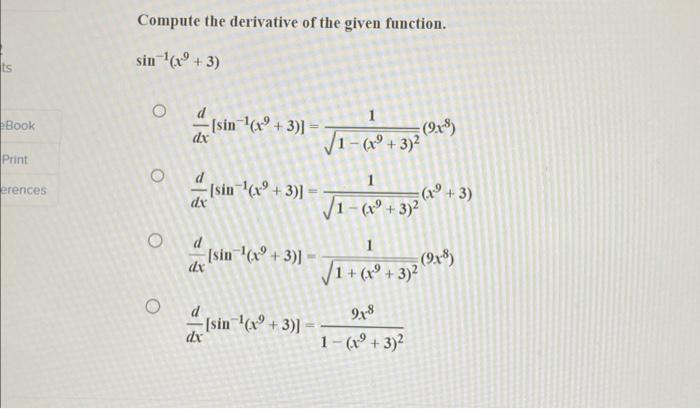 Solved Compute the derivative of the given function. | Chegg.com