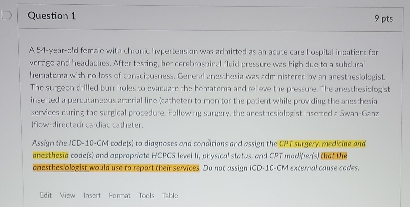 Solved A 54-year-old female with chronic hypertension was | Chegg.com