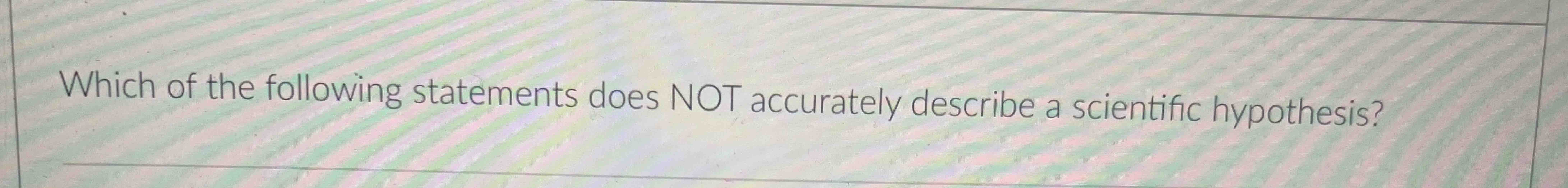 Which of the following statements does NOT accurately | Chegg.com