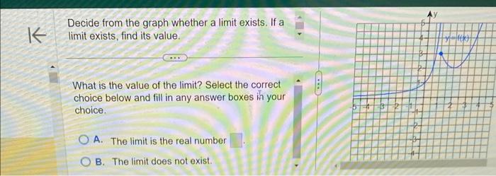 Solved Decide from the graph whether a limit exists. If a | Chegg.com