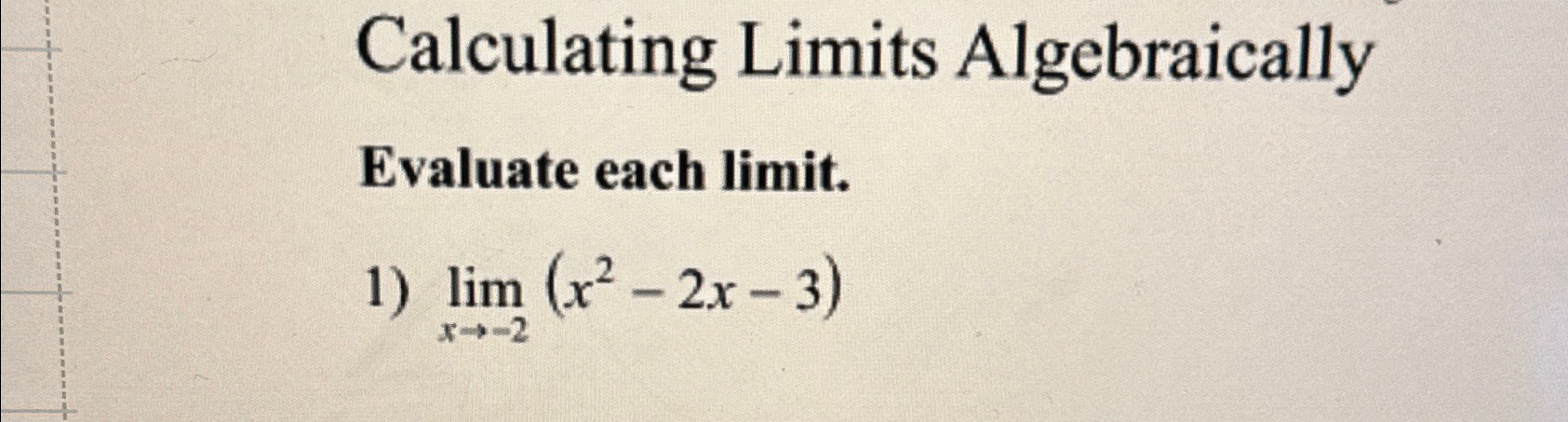 Solved Calculating Limits AlgebraicallyEvaluate each | Chegg.com