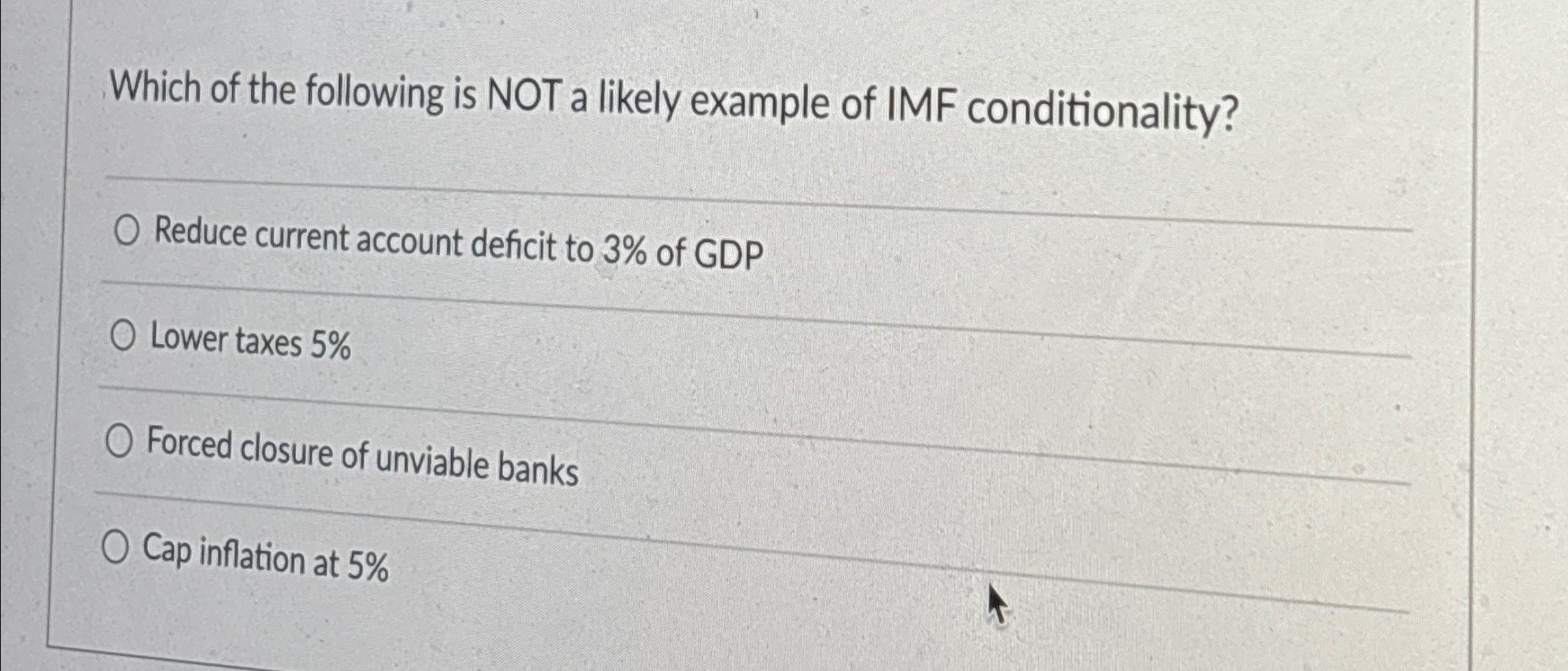 Solved Which of the following is NOT a likely example of IMF | Chegg.com