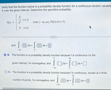Solved Verify that the function below is a probability | Chegg.com
