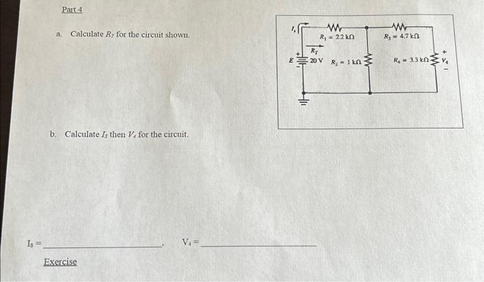 Solved Palt 4 a. Calculate RF for the circuit shown. b. | Chegg.com