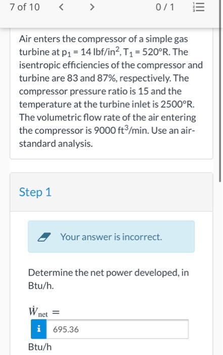 Solved Thermodynamicsa) Determine the net power developed, | Chegg.com