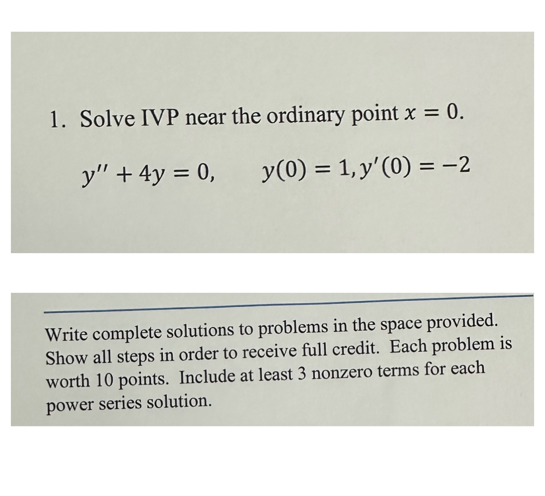 Solved Solve IVP near the ordinary point | Chegg.com