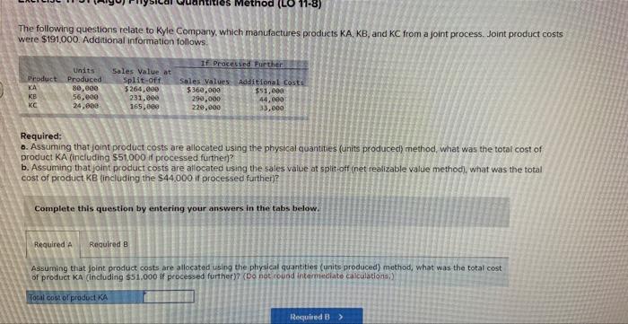 Solved The following questions relate to Kyle Company, which | Chegg.com