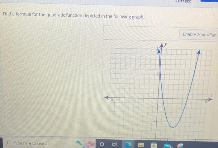 Solved Find a formula for the quadratic function depicted in | Chegg.com