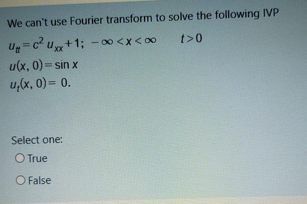 Solved We can't use Fourier transform to solve the following | Chegg.com