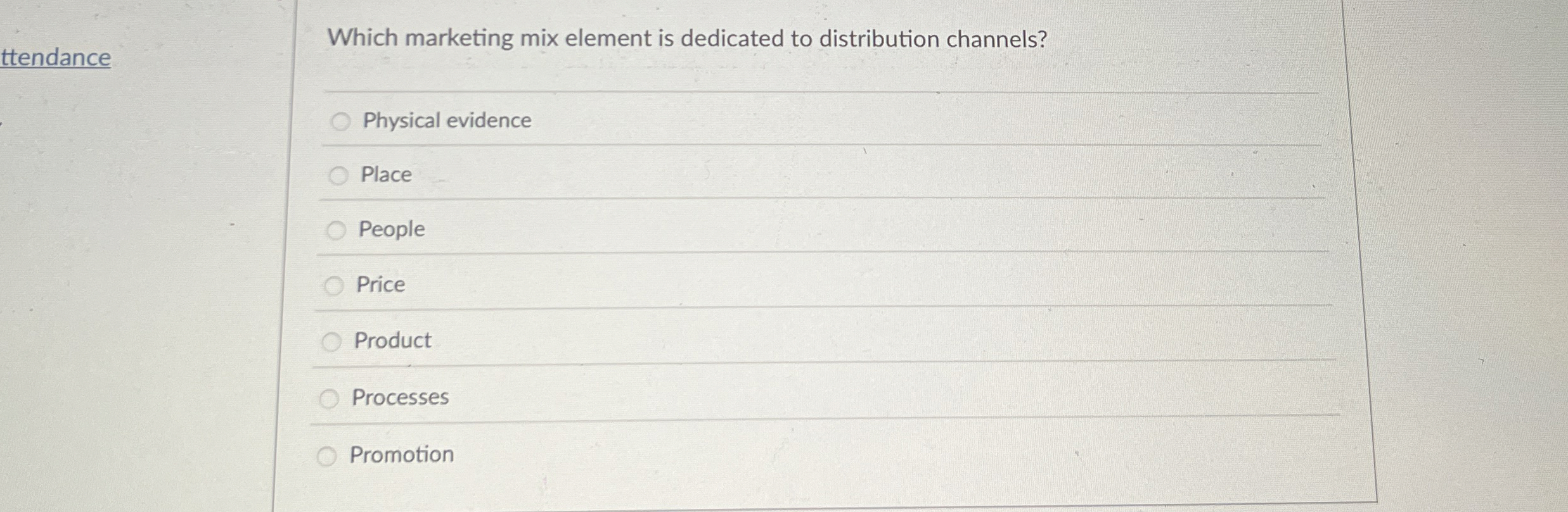 Solved Which marketing mix element is dedicated to | Chegg.com