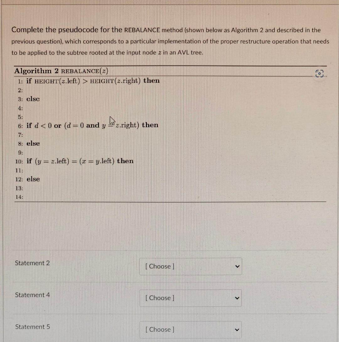 Solved fill out all blank lines with the drop down menu | Chegg.com