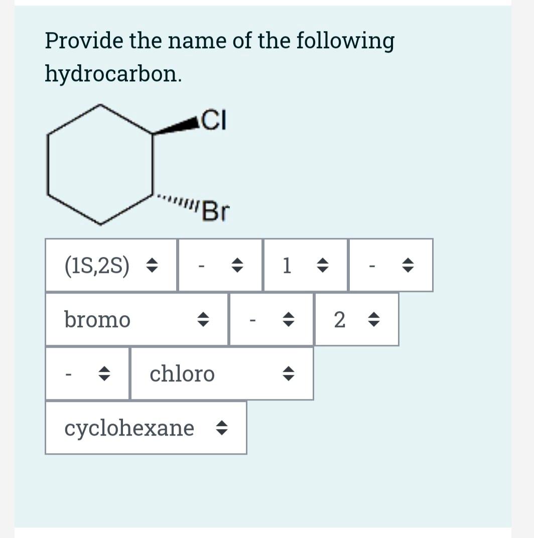 Solved Provide the name of the following hydrocarbon. | Chegg.com