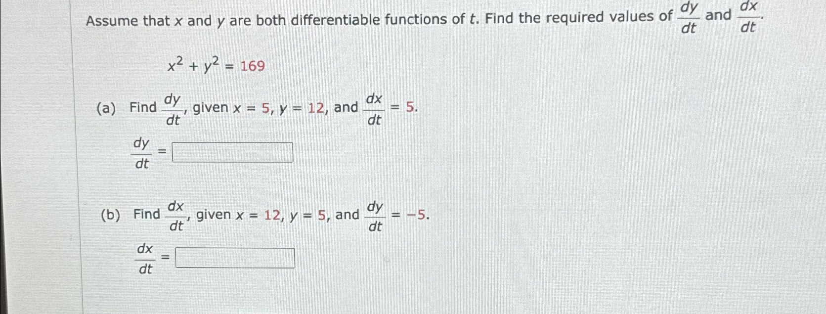 Solved Assume that x ﻿and y ﻿are both differentiable | Chegg.com