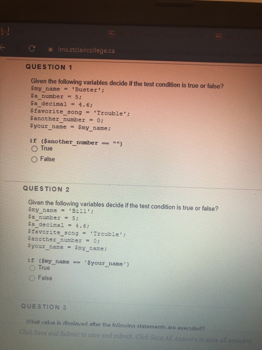 Solved: Ims.stclaircollege.ca What Value Is Displayed Afte... | Chegg.com