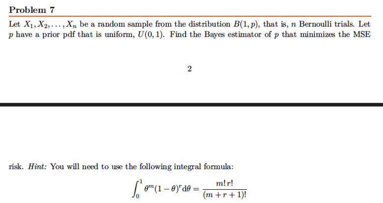 Solved Problem 7Let x1,x2,dots,xn ﻿be a random sample from | Chegg.com