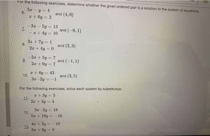 Solved For the following exercises, determine whether the | Chegg.com