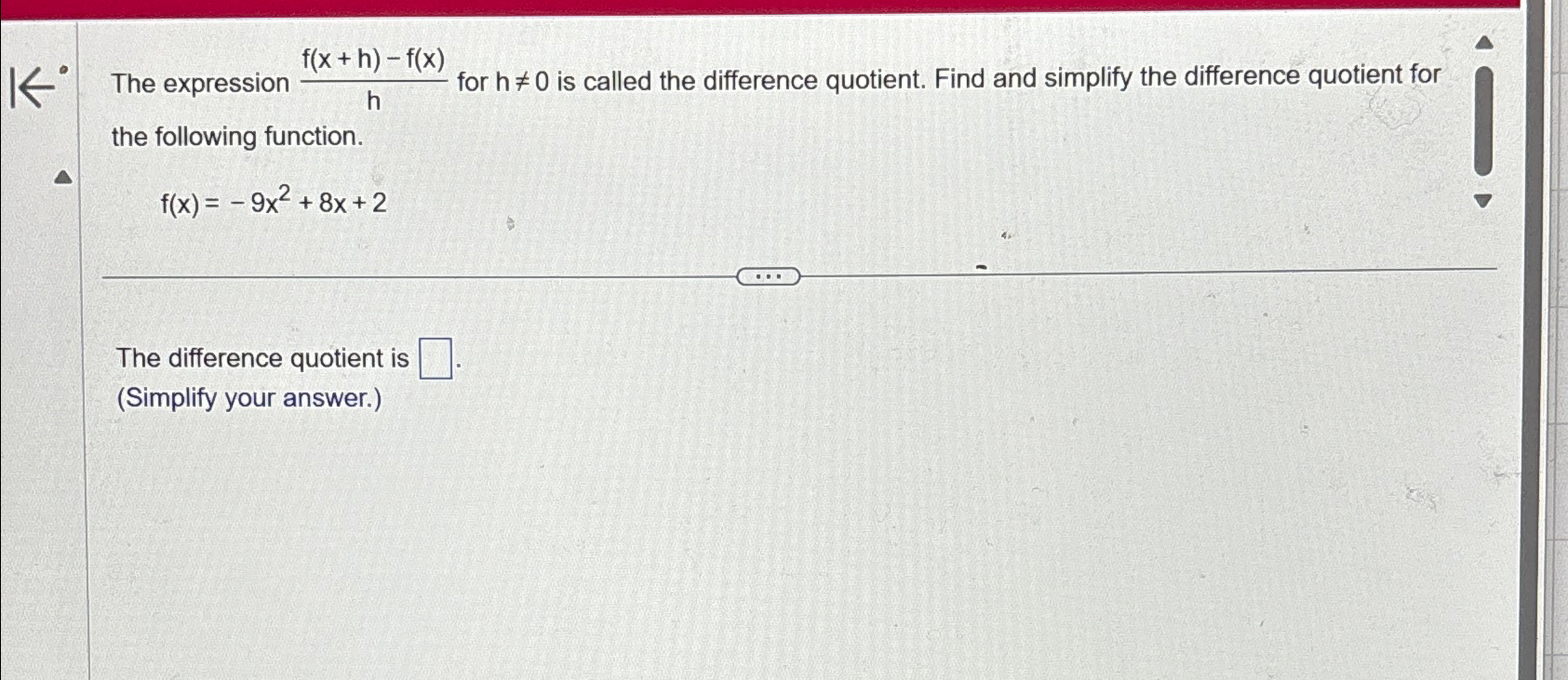 Solved The expression f(x+h)-f(x)h ﻿for h≠0 ﻿is called the | Chegg.com
