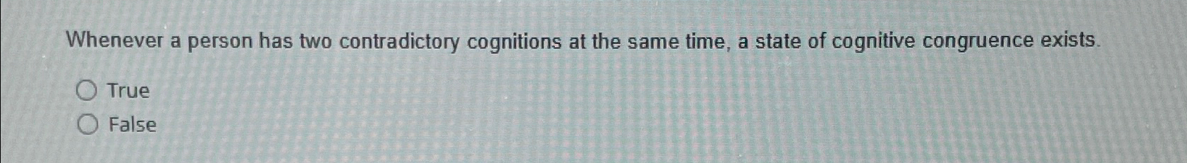 Solved Whenever a person has two contradictory cognitions at | Chegg.com
