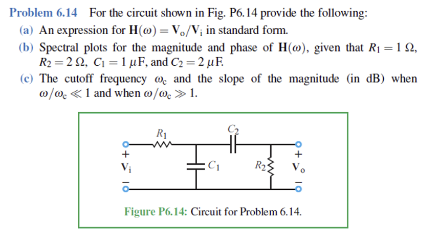Solved Problem 6.14 ﻿For the circuit shown in Fig. P6.14 | Chegg.com