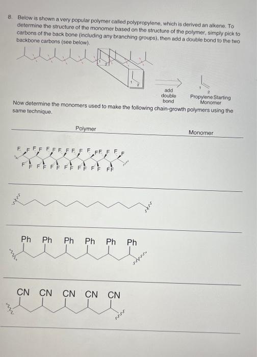 Solved 8. Below is shown a very popular polymer called | Chegg.com