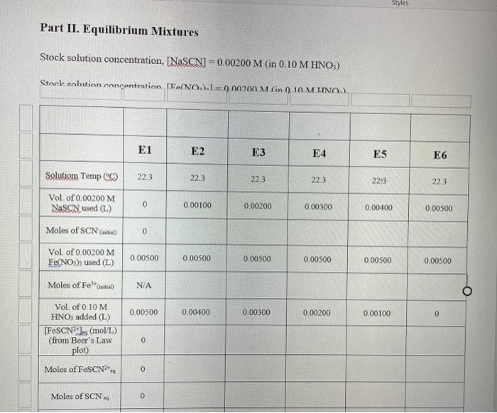 Solved please help fill out E2 and show calculations. I | Chegg.com