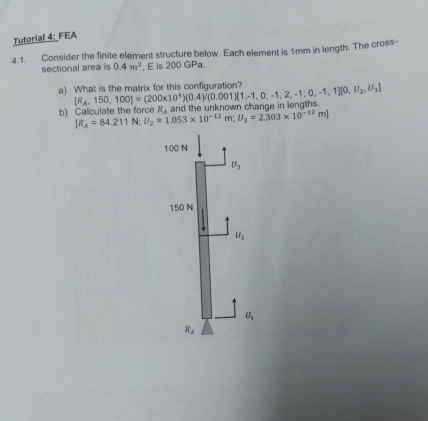 Solved Tutorial 4: FEA4.1. ﻿Consider the finite element | Chegg.com