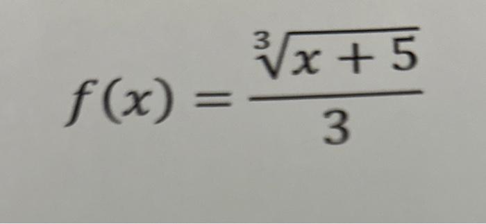 Solved Find the inverse. Write answer using Function | Chegg.com