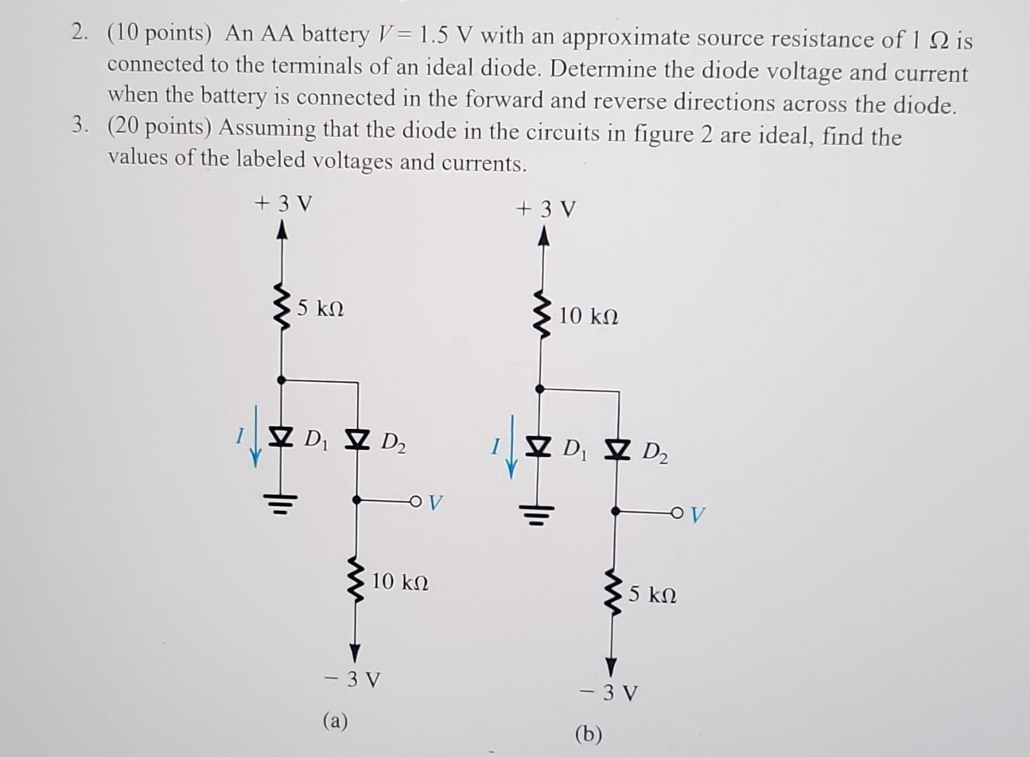 Solved 2. (10 points) An AA battery V=1.5 V with an | Chegg.com