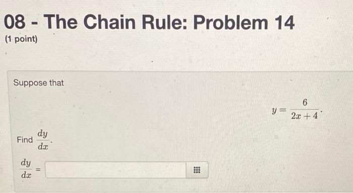 Solved 08 The Chain Rule Problem 14 1 Point Suppose