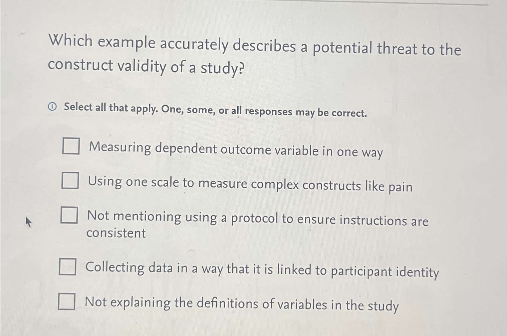 Solved Which example accurately describes a potential threat | Chegg.com