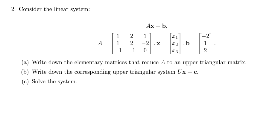 Solved Consider the linear | Chegg.com