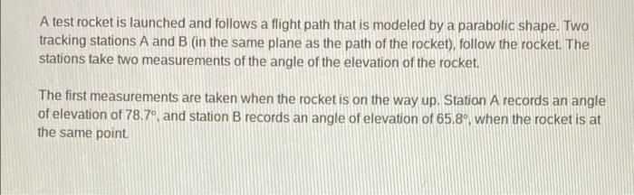 Solved A test rocket is launched and follows a flight path | Chegg.com