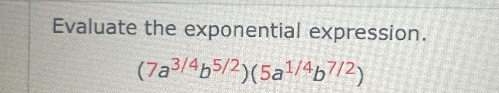 Solved Evaluate the exponential | Chegg.com
