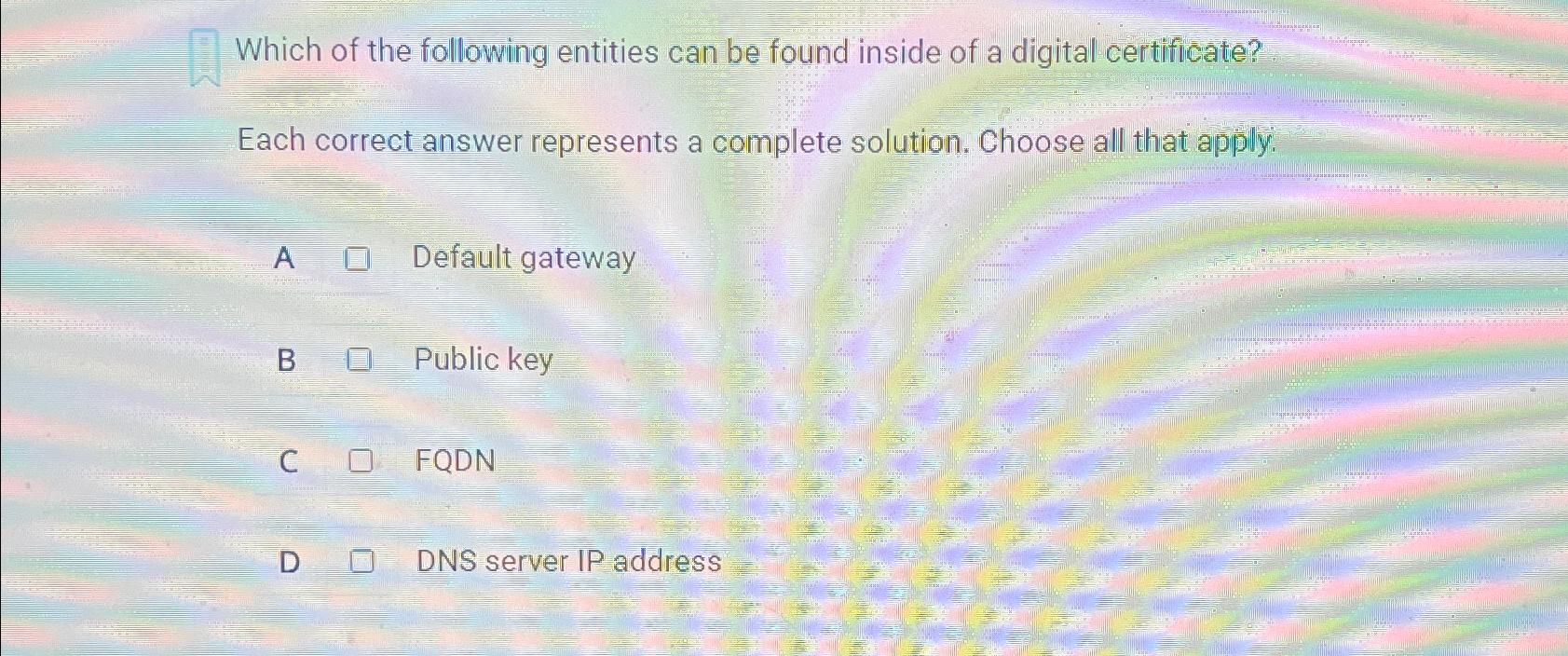 Solved Which of the following entities can be found inside | Chegg.com