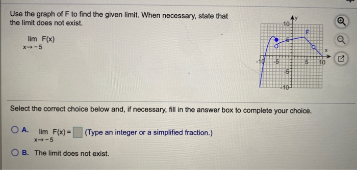 Solved 10 Use the graph of F to find the given limit. When | Chegg.com