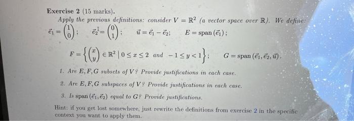 Solved Exercise 2 (15 marks). Apply the previous | Chegg.com