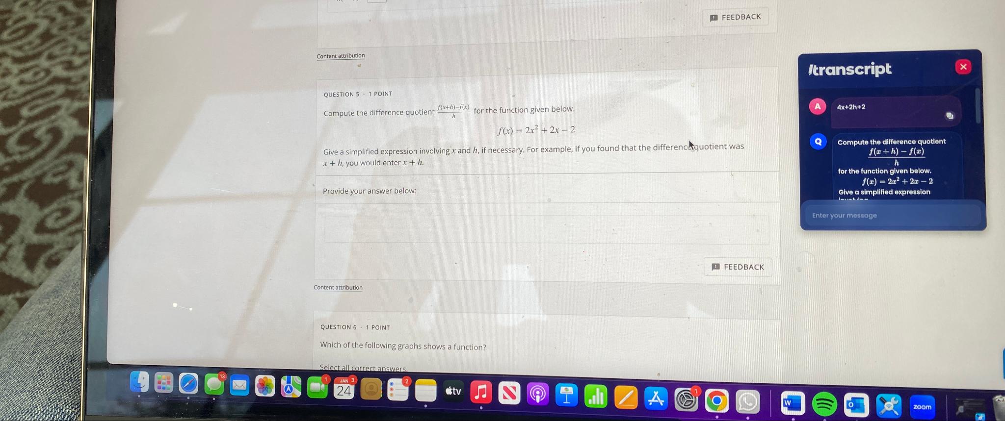 Solved FEEDBACK ﻿Content attribution ?()ItranscriptQUESTION | Chegg.com