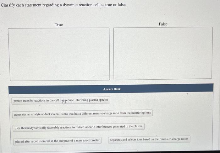 Solved Classify each statement regarding a dynamic reaction | Chegg.com