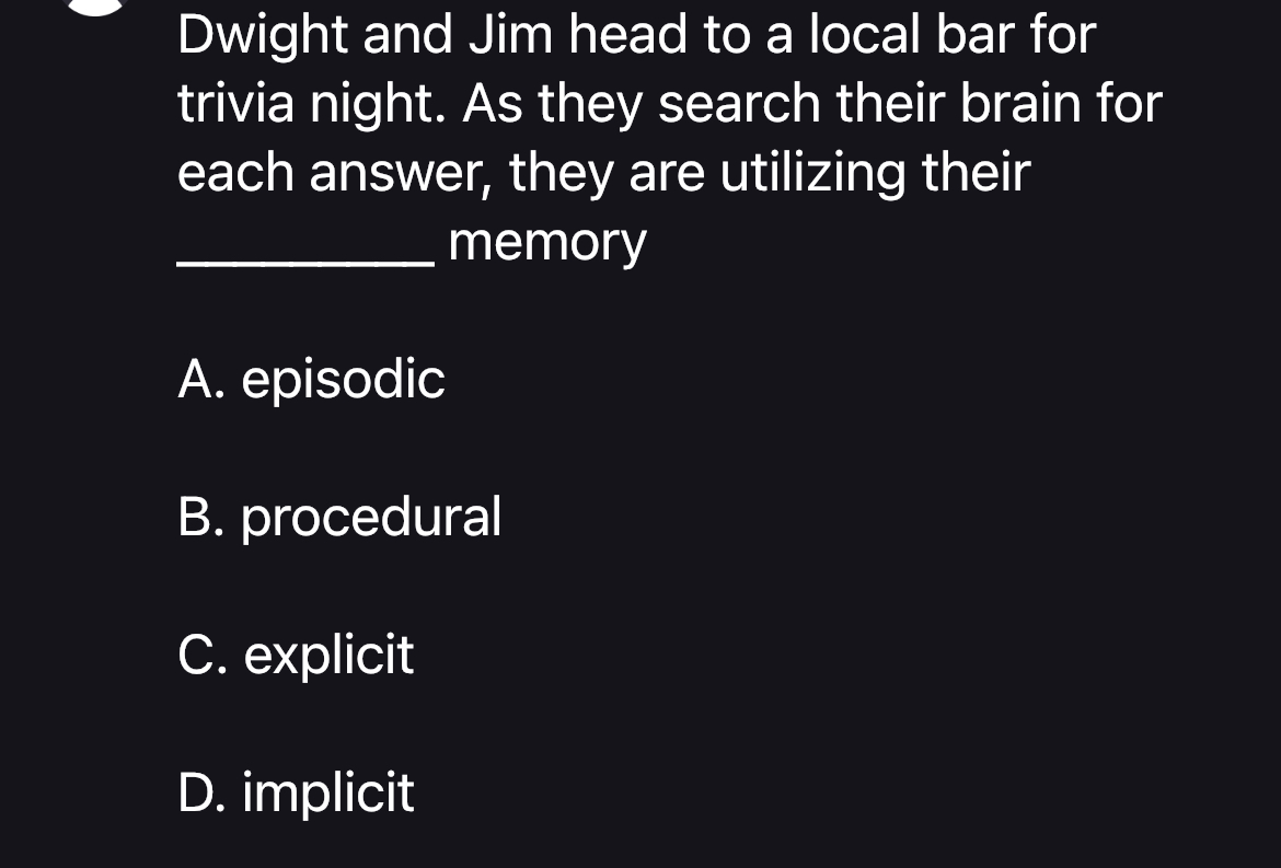 Solved Dwight and Jim head to a local bar for trivia night. | Chegg.com
