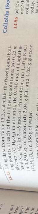 Solved 13.73 Using data from Table 13.3 , calculate the | Chegg.com