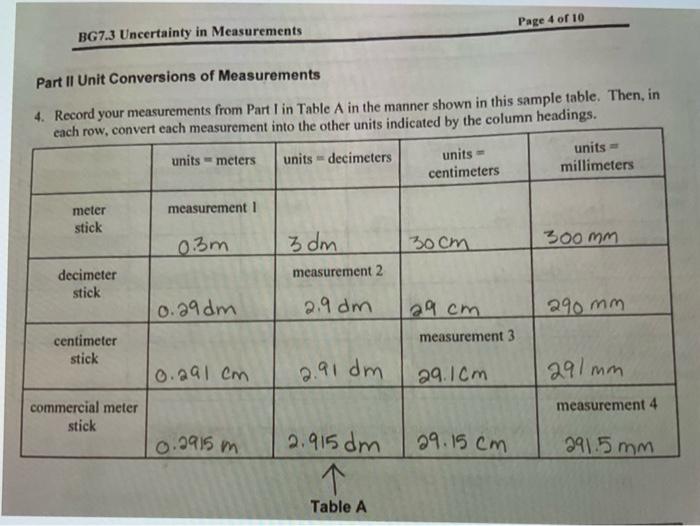 Solved In Part I the last significant digit in each | Chegg.com